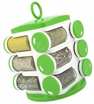 THREEDOT 12-Jar Revolving Spice Rack/ Masala/ Box 1 Piece Spice Set ...