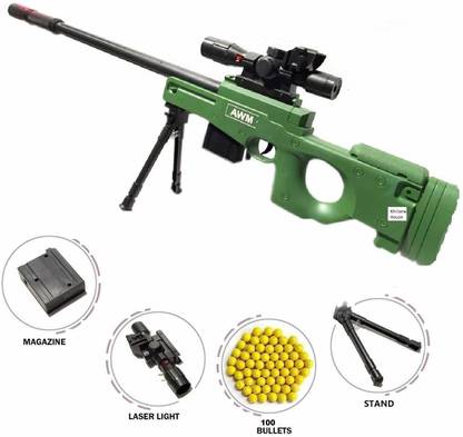 Sitaram Creation AWM Sniper Toy Gun , Scope, Silencer,Tripod For Kids ...
