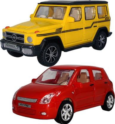Miniature Mart Pack Of 2 Pull Back & Go Small Size Toy Car Set Plastic ...
