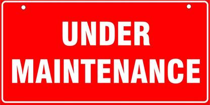 Signkart Under Maintenance Plastic Board (Red Standard) 12 X 6 inch ...