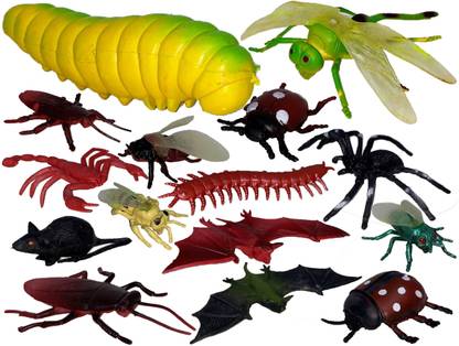 Miniature Mart Toy Insect Bug Action Figure Set - 15 Piece Playset, 15 ...