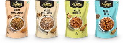 Trumillets Healthy Millet Snack Namkeen (Khara Chivda, Millet Bites ...
