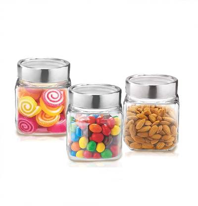 TREO Cube Jar 180ml 3 Pcs Set - 180 ml Glass Utility Container Price in ...