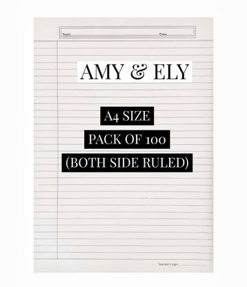 Flipkart.com | AMY & ELY 100 Both Side Ruled A4 Sheet RULED A4 80 gsm ...