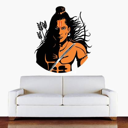 Decor hubb 55 cm Lord Ram-Orange-Saffron-God-Hindu-Warrior Wall Sticker ...