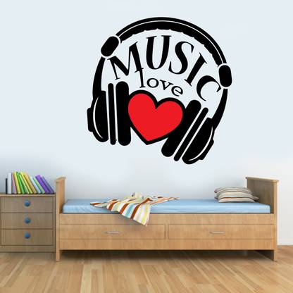 Stickerberry I Love Music Wall Sticker Home Decor 60 X 60 Cm Medium ...