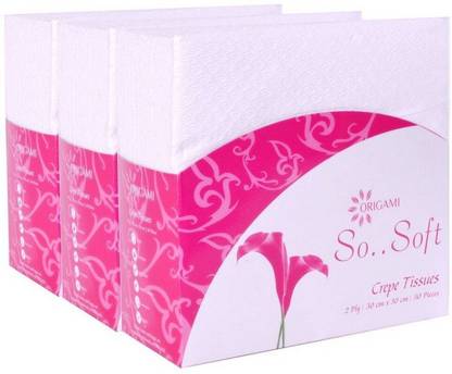 Origami So Soft 2 Ply Table Top Napkins 50 Serviettes Box - Pack of 3 ...