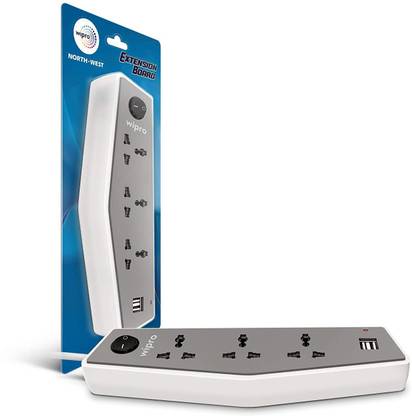 Wipro Wipro North West 4+1 USB extension Board 3 Socket Extension ...