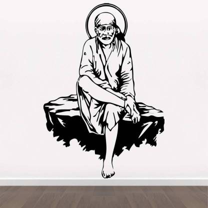 KICKWIX SAI BABA XXL WALL STICKER Sticker Price in India - Buy KICKWIX ...