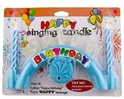 lalantopparties Happy Birthday Singing Music Candle Birthday Blue Pack ...
