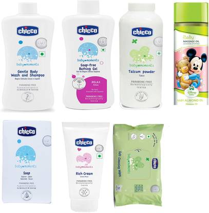 Chicco Body Wash Shampoo 100ml, Rich Cream 100ml, Baby Pure Ayurvedic ...
