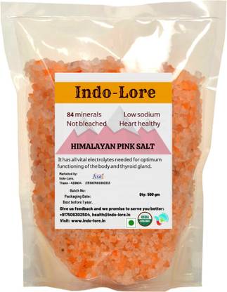 Indo-Lore Certified Organic Himalayan Dark Pink Salt (500 gm) Himalayan ...