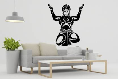 DESIGN WORLD Hanuman ji black wall decal sticker(pve black vinyl ...