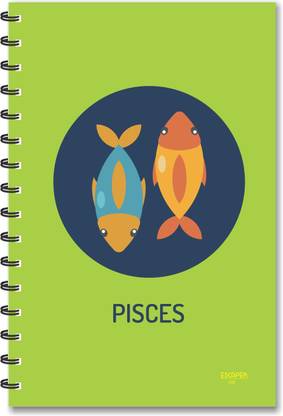 ESCAPER PISCES Designer Zodiac Diary (Ruled - A5 Size), Zodiac Sign ...
