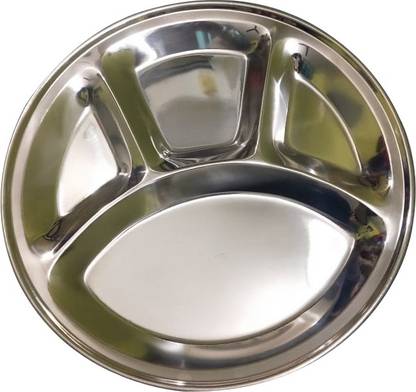 Indian kitchen Bhojan-Thali-4-Compartment-500-gram Sectioned Plate ...