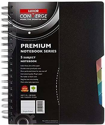 LUXOR 5 Subject Notebook A4 Notebook Single Line 300 Pages Price in ...