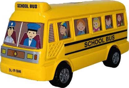 Toyify Pull Back & Go Pastic made Small size Toy School Bus - Pull Back ...