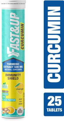FAST&UP Curcumin Turmeric Extract 500 MG Effervescent Tablets - Mango ...