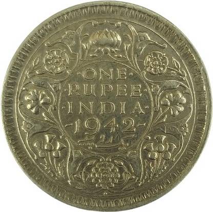 NAVAM 1942 ONE RUPEE BRITISH INDIA GEORGE VI KING EMPEROR EXTREMELY ...