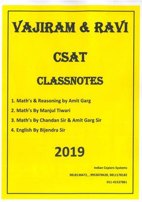 Vajiram & Ravi CSAT Class Notes 2019: Buy Vajiram & Ravi CSAT Class ...