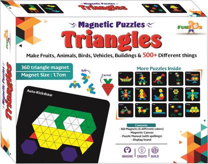 FUNBOX TOYS Magnetic Puzzles Triangle - Triangles With 360 Colourful ...
