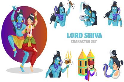 LORD SHIVA Sticker For Wall (12x18- inch, Multi Color) | CHARACTER SET ...