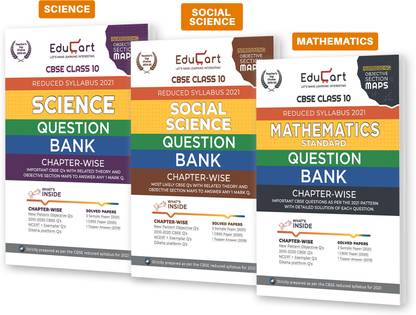 Educart CBSE Class 10 Science , Maths And SST Question Bank Combo Pack For 2021 Exam: Buy ...