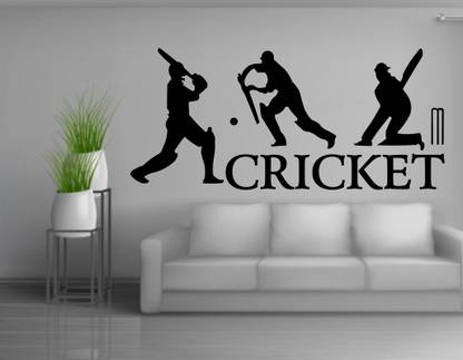 Burhani Décor 58 cm Cricket Wall Sticker Cricket Player Wall Decal ...