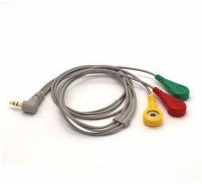 EMERGING TECHNOLOGIES ECG/EKG / EMG cable Wire 3 lead 3.5mm jack ...