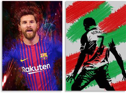 Cristiano Ronaldo CR7 Aggressive Pose & Leo Messi Poster Inspirational ...