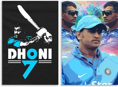 MS Dhoni Collage Oil Printing & Dhoni Batting Inspirational & Quirky ...