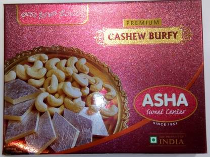 ASHA SWEET CENTER PREMIUM KAJU BURFI 100 GMS Box Price in India - Buy ...