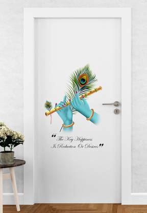 DivineDesigns 46 cm Shree Krishna Bansuri Self Adhesive Sticker Price ...