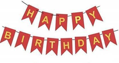 Ang Red Happy Birthday Banner/birthday banner/birthday decoration ...