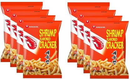 Nongshim Shrimp Flavoured Cracker- 75g (Pack of 8) (Imported) Crackers ...