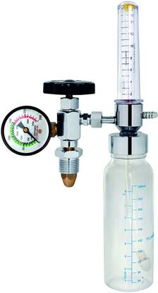 ACU-CHECK Oxygen Fine Adjustment Valve with RotaMeter Humidifier Bottle ...