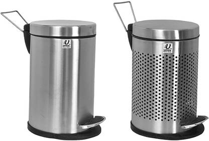 Upen Stainless steel, digital and smoking dustbin with 11 litres each ...