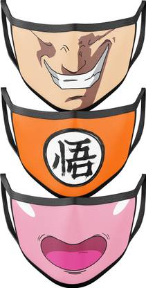 ComicSense Vegeta Smile Goku Logo Majin Buu Anime Printed Face Masks ...
