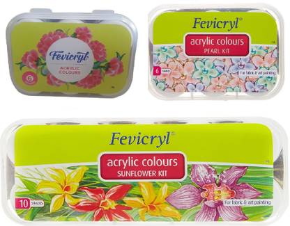Flipkart.com | Fevicryl Paint set(Sunflower kit + Lilac kit + Pearl kit)