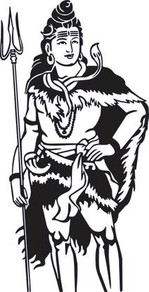 Jump up 59 cm Lord Shiv black wall sticker Self Adhesive Sticker Price ...