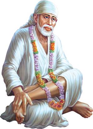 god & god's Sai Baba Wall Sticker Medium Self Adhesive Sticker Price in ...