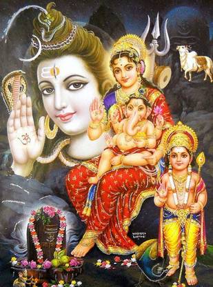 SHIV PARVATI VINYL LAMINATED MATT FINISH POSTER IN SUNBOARD Fine Art ...