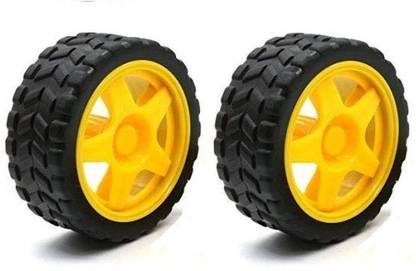 Scriptronics Robot Durable Rubber Tyre Yellow wheel 65mmX30mm for BO DC ...