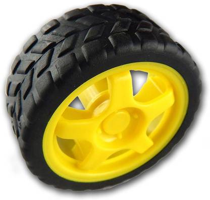 Grahikum Robot Durable Rubber Tyre Yellow wheel 65mmX30mm for BO DC ...