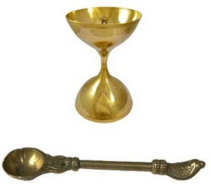 De-Ultimate Combo Of Heavy Brass Naag Design Spoon With Classic Round ...