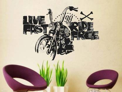 DivineDesigns 51 cm Live Fast Ride Free Sticker Self Adhesive Sticker ...