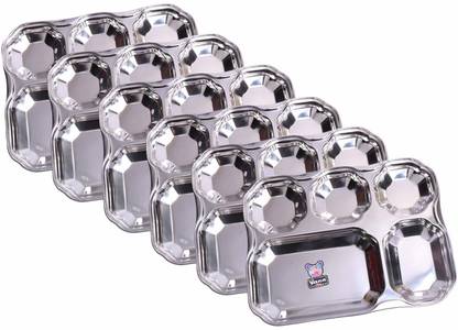 Yana Stainless Steel 22 gauge 15 Inch Rectangle Plate - 5 Section ...