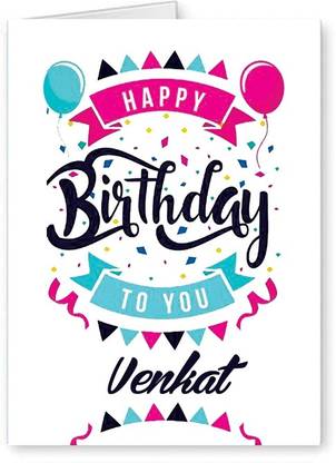 Midas Craft Happy Birthday Venkat ….04 Bithday Message Greeting Card ...