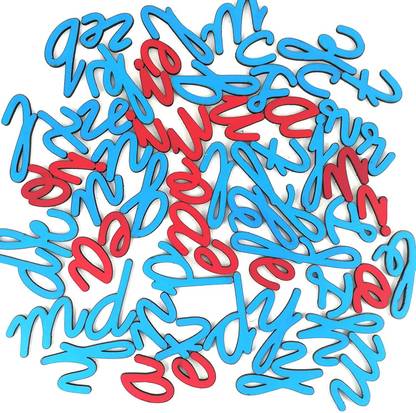 MFM English Cursive Alphabets ~ 60 Magnetic Wooden Cutouts | Ages 4 ...