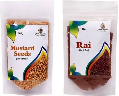 Jioo Organics Mustard Seeds (Pili Sarson) and Rai (Kanji Rai) - (Pack ...